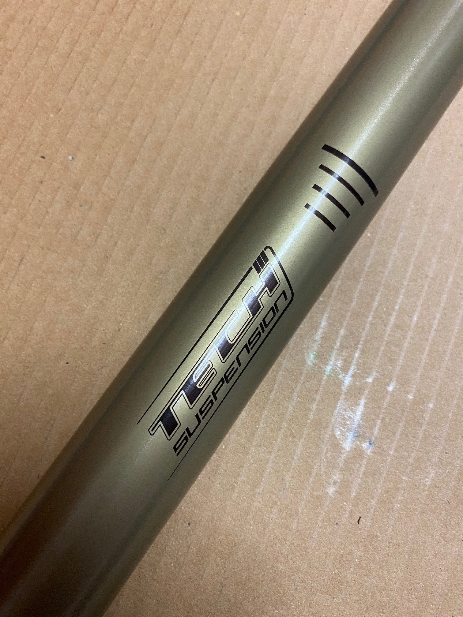 TECH FORK STANTIONS- ALUMINIUM – OLIVE (TECH LOGO) | Trial Enduro Direct